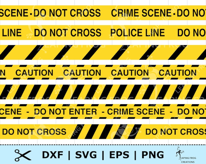 Crime Scene CSI Tape Clip Art / Police Line Tape / Danger Clipart for ...