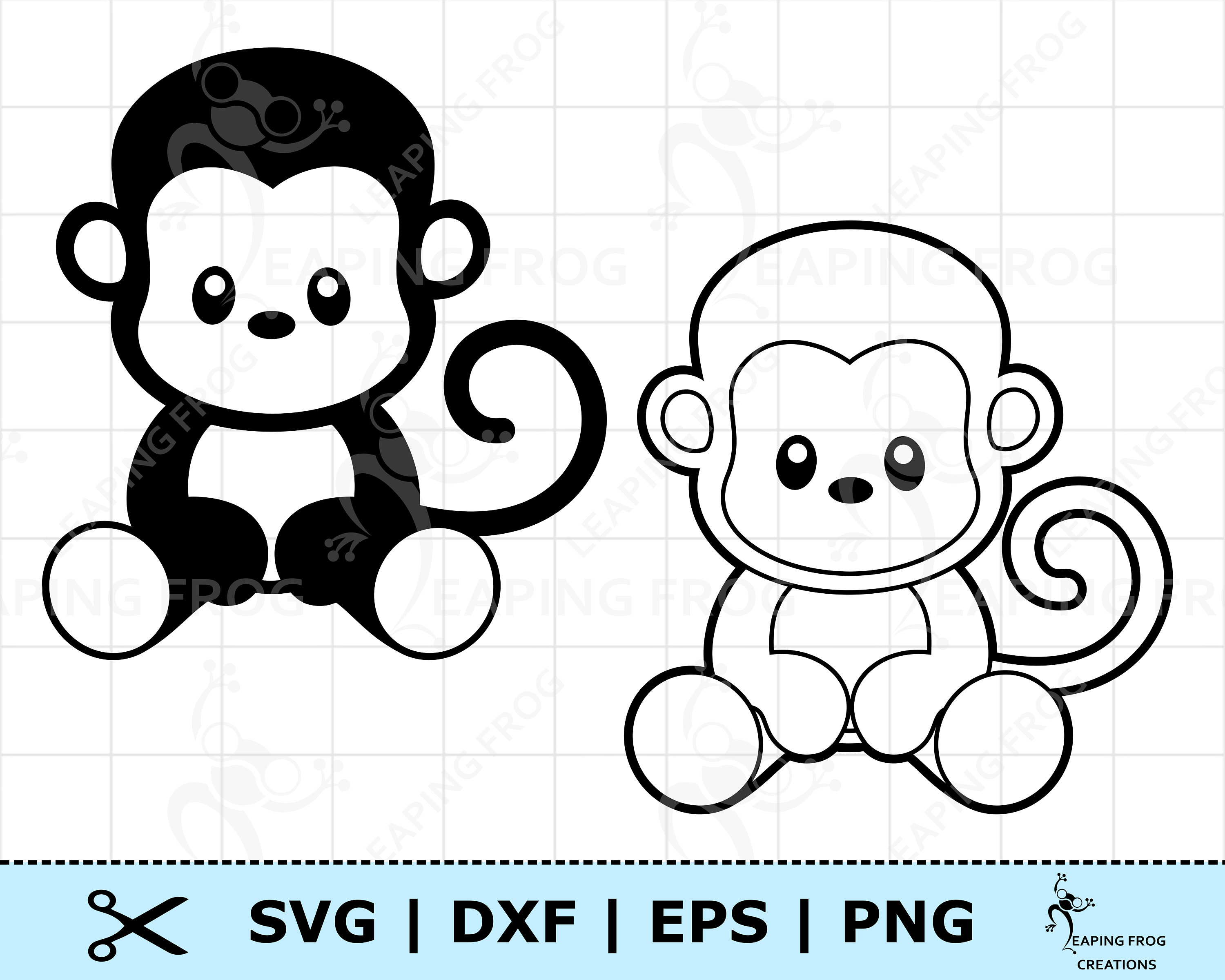 Baby Monkey Outline