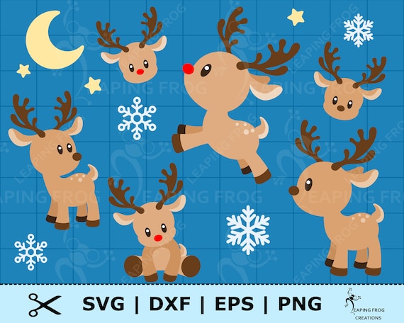 Rudolph SVG. PNG. Cricut Cut Files Layered Files. Silhouette. | Etsy