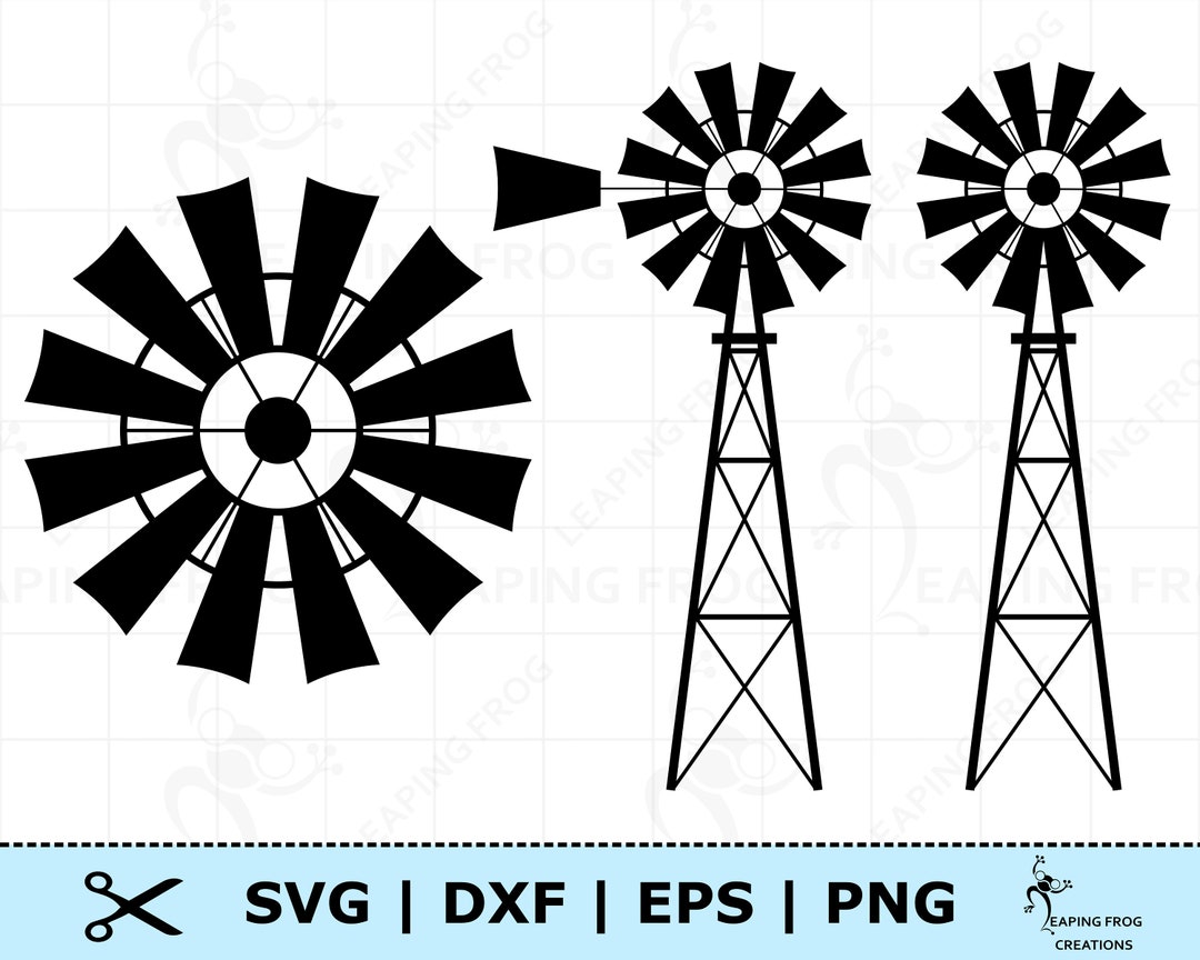 Windmill SVG Bundle, Set. 2 Versions! Cricut Cut Files, Silhouette. Dxf ...