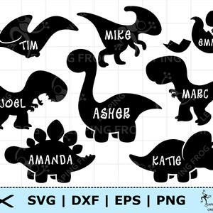 Dinosaur Silhouettes SVG. Cricut Cut Files. Personalized / - Etsy