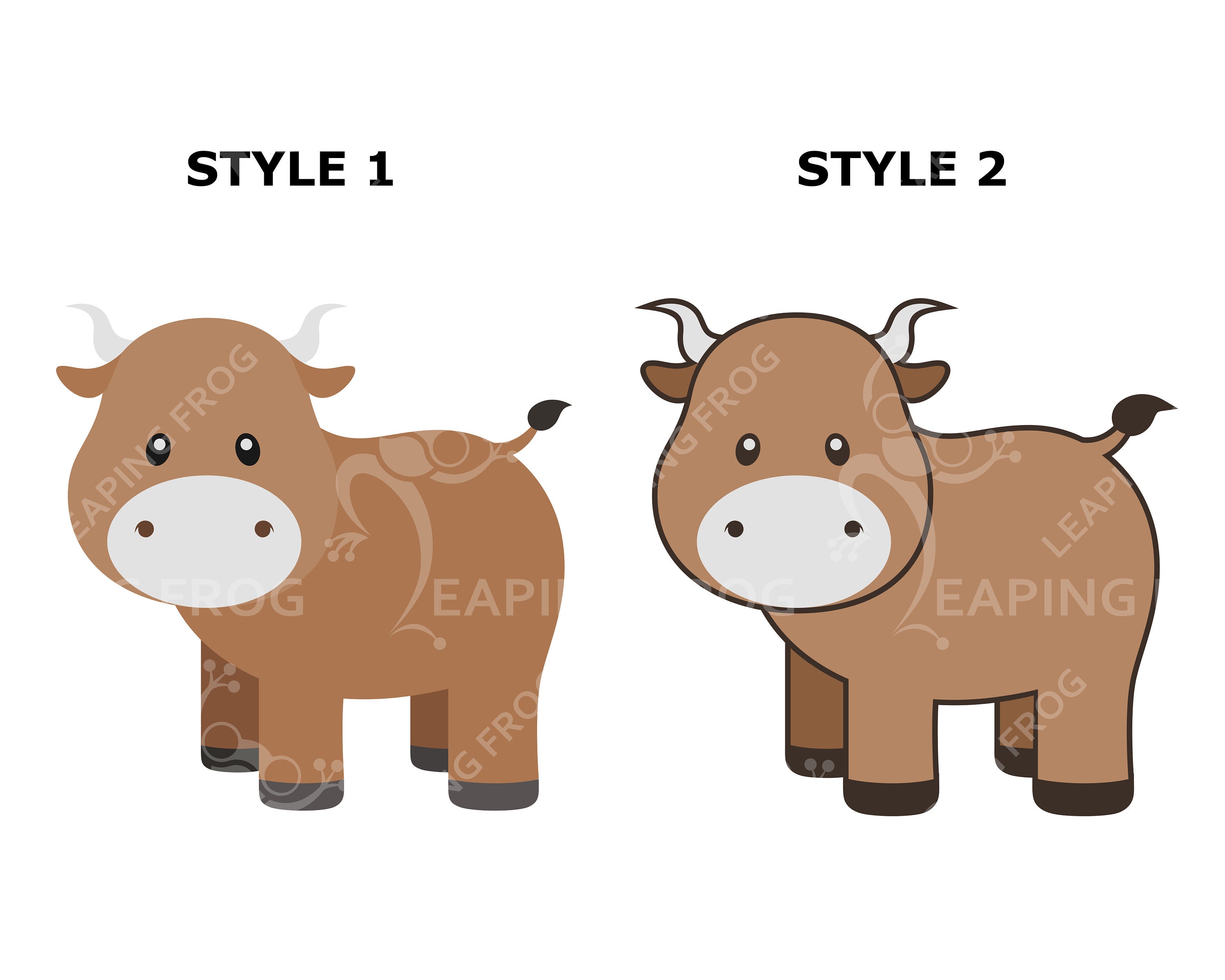 Cute Bull SVG PNG DXF. Digital download. Whole image & layers. | Etsy