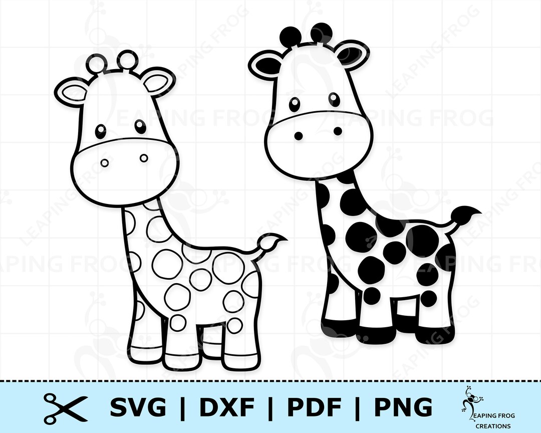 Giraffe SVG PNG DXF Pdf. Cricut Cut Files, Silhouette. Jungle Animals ...