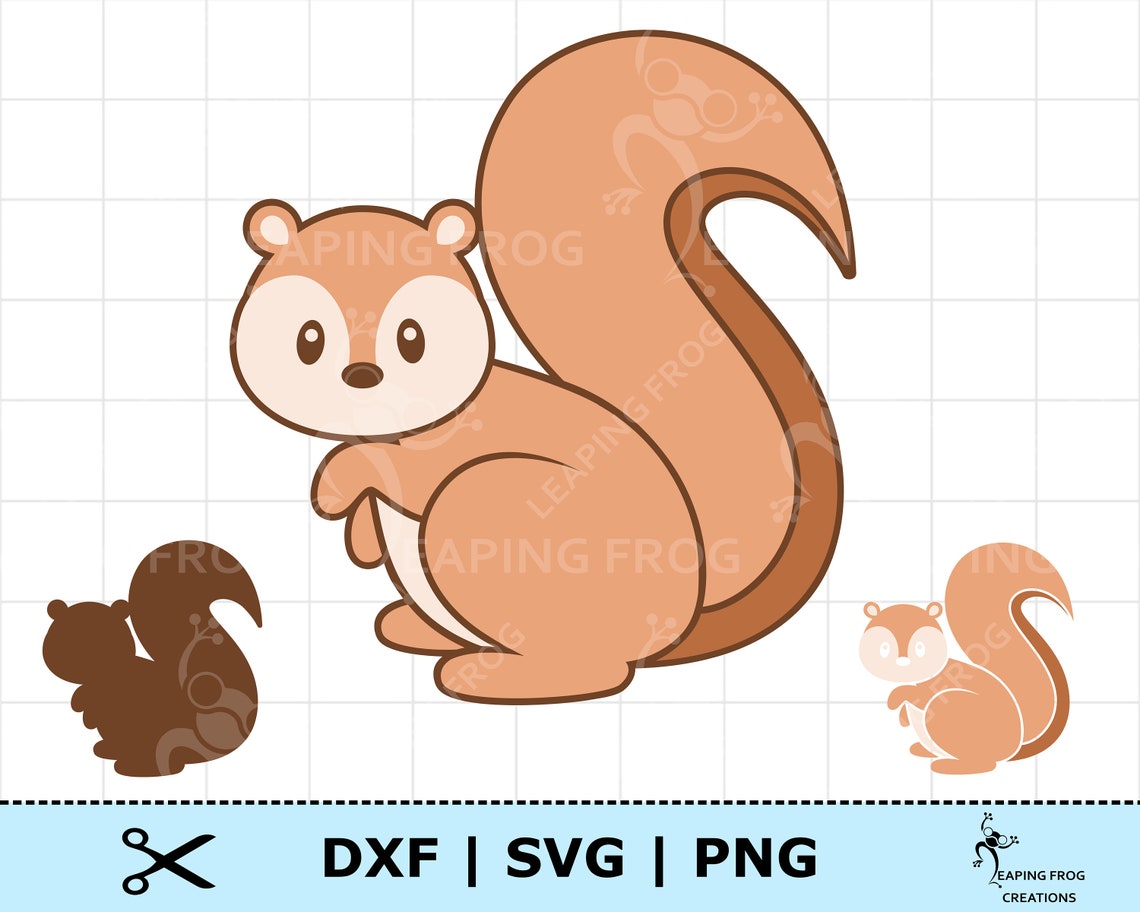 Cute Squirrel SVG PNG DXF. Whole & Layered Files. Digital Download ...