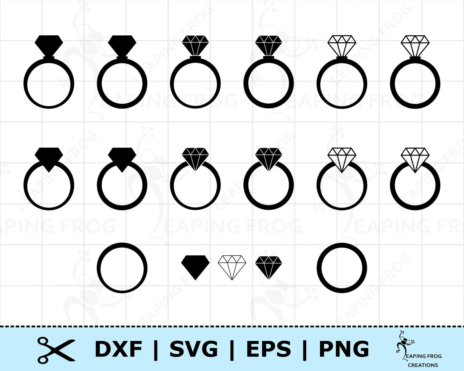 Wedding Rings Svg. Set Bundle. Cricut Cut Files Silhouette - Etsy