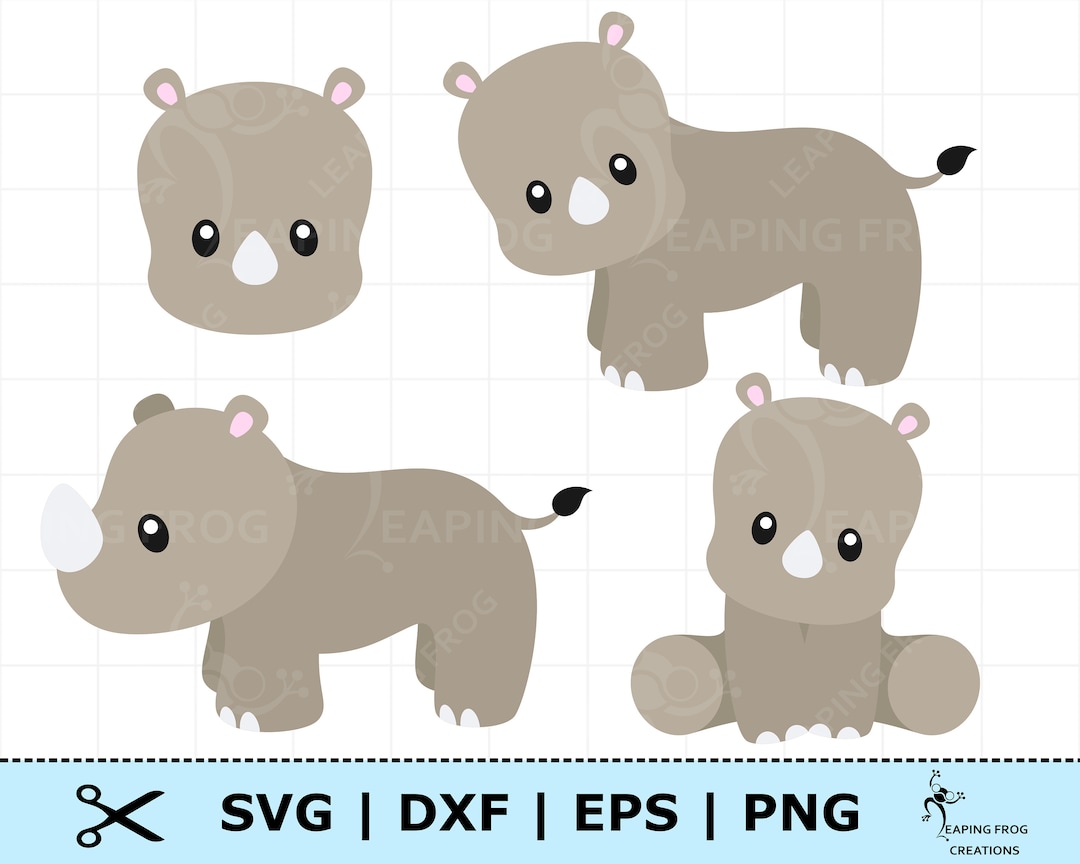 Rhino SVG! Bundle, Set. PNG DXF Eps. Cricut, Silhouette Cut Files ...