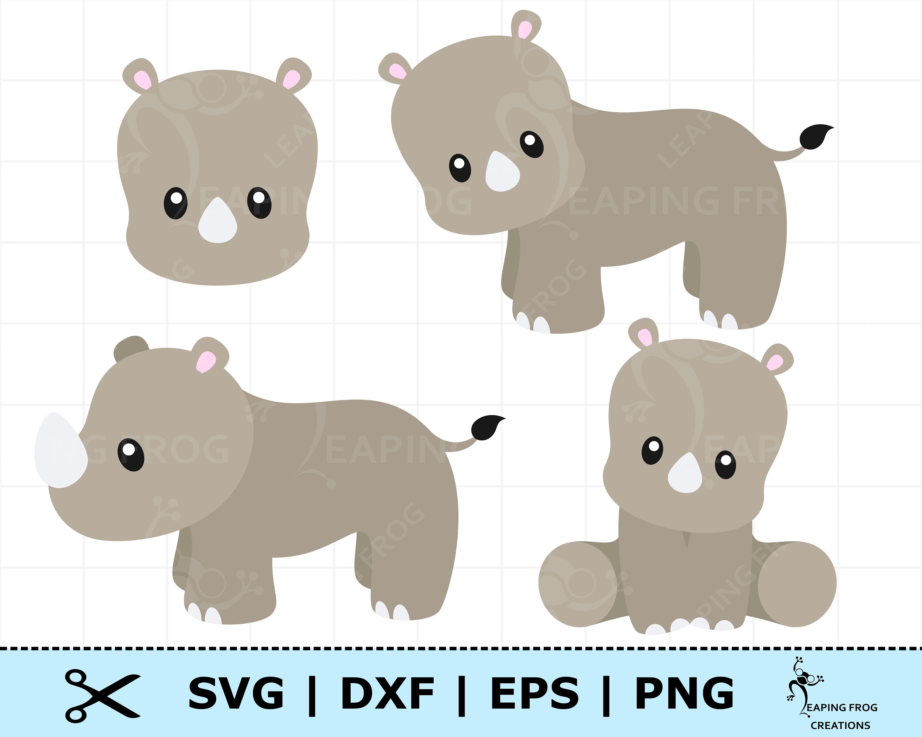 Baby Jungle Animal png Cute Baby Rhino SVG Rhino svg Rhinoceros svg ...