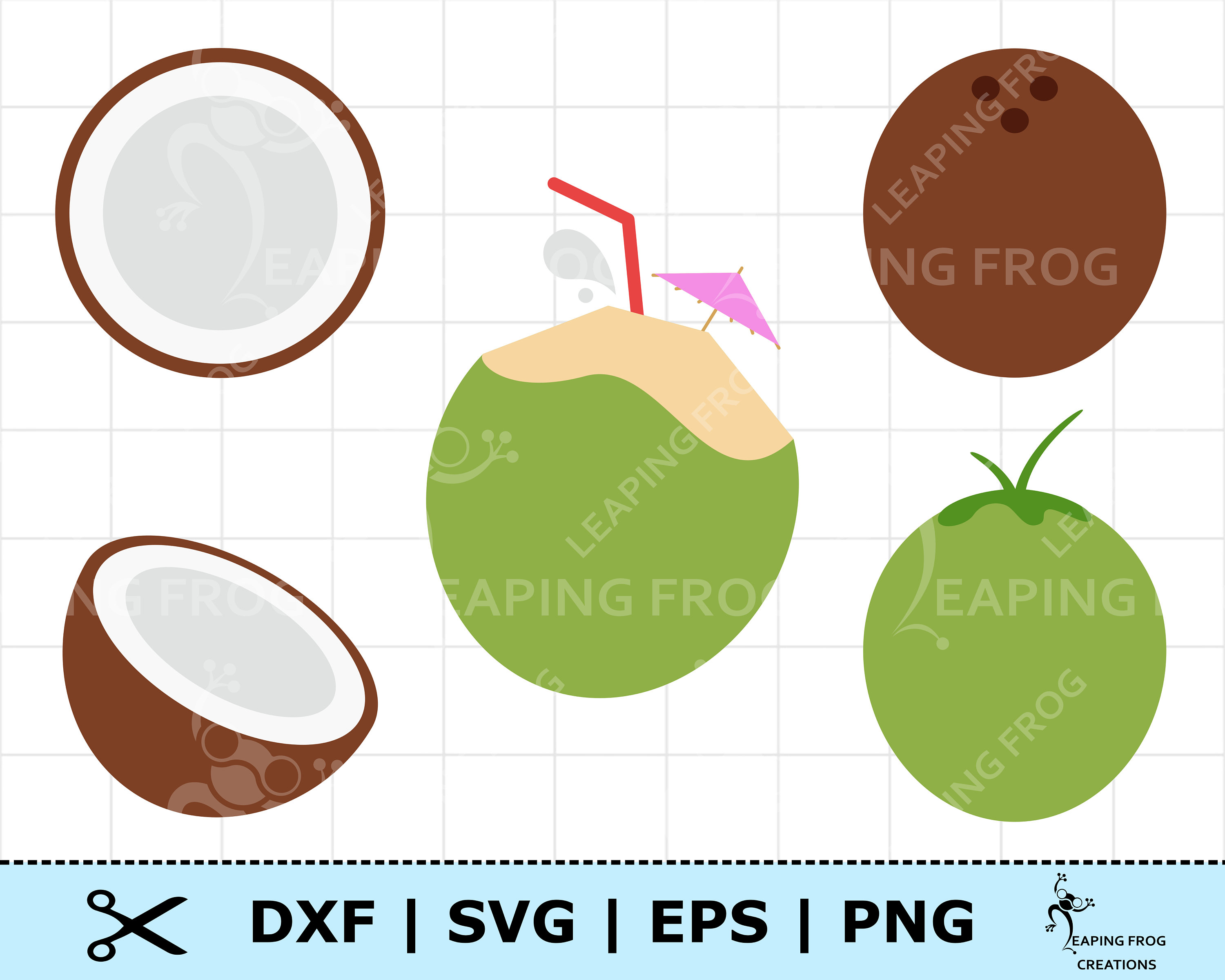 Coconut SVG. Coconut DXF. Coconut cut files. Coconut clipart. | Etsy