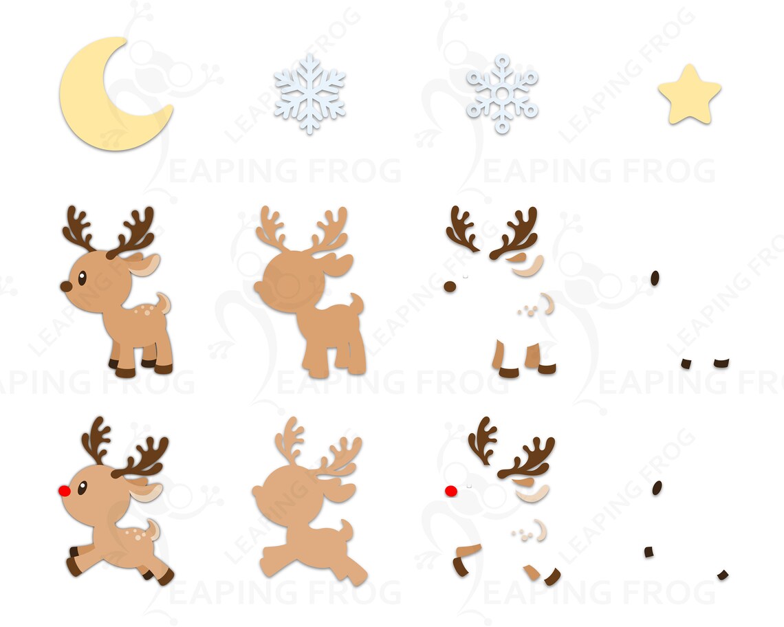 Rudolph SVG. PNG. Cricut Cut Files Layered Files. Silhouette. | Etsy