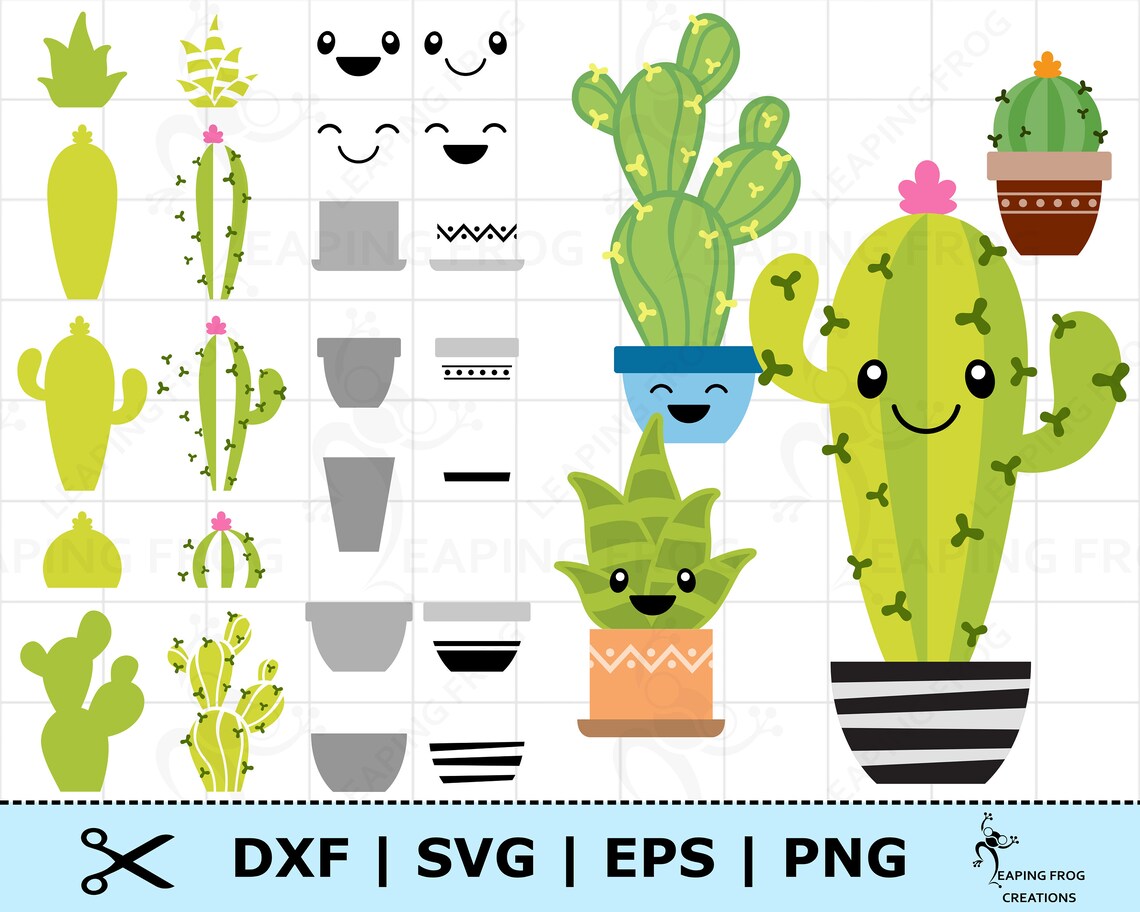 Cactus SVG. Succulents SVG. Cricut Cut Files, Layered Files. Silhouette ...