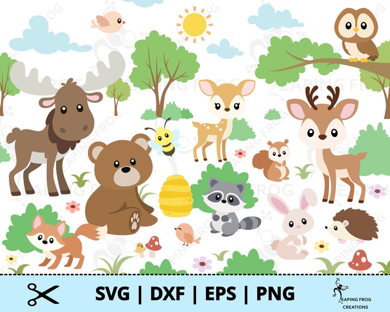 Woodland Animals SVG. PNG. Cut, Layered Files. Cricut, Silhouette ...