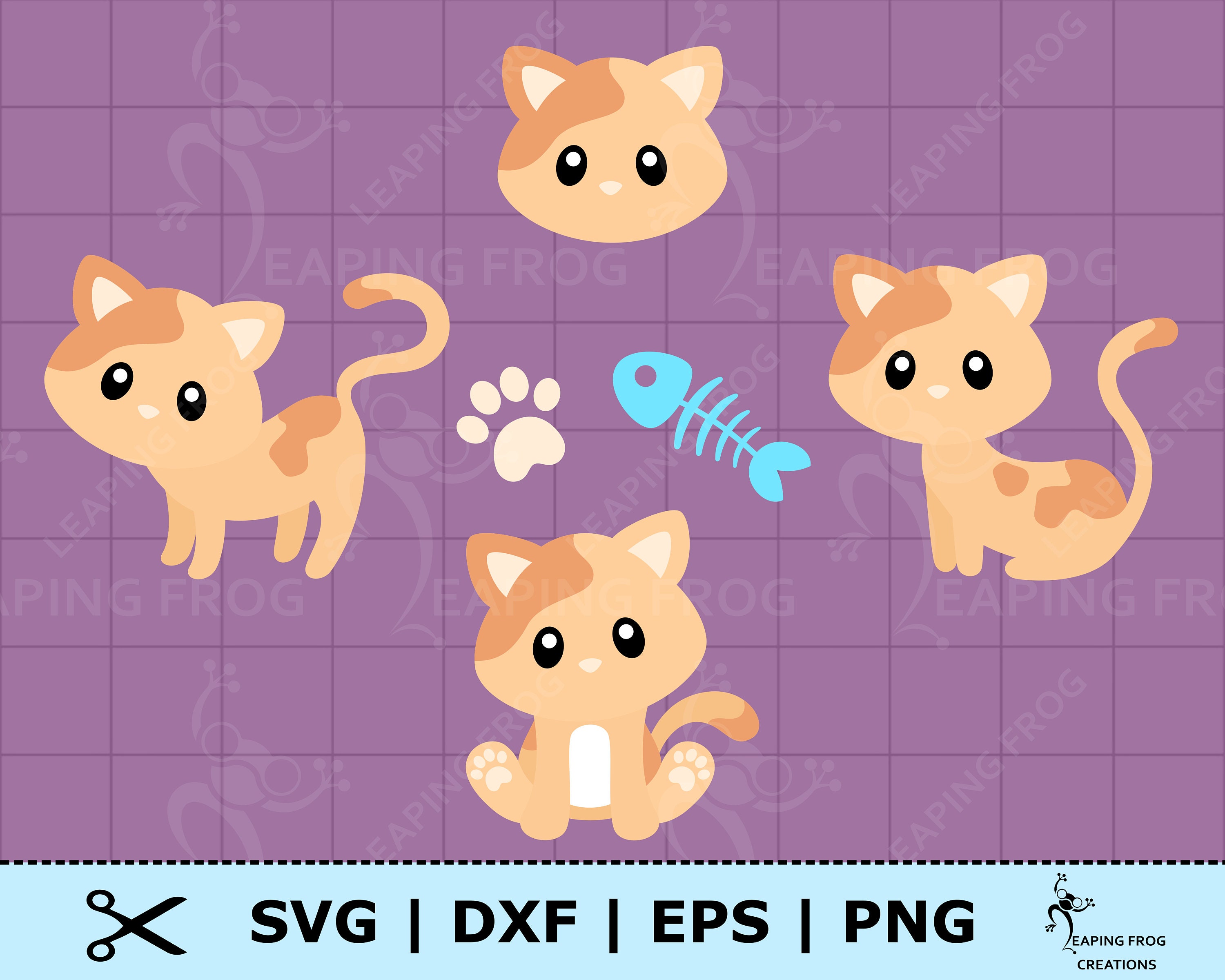 Mignon chaton SVG. Ensemble chaton svg. Fichiers découpés Cricut ...