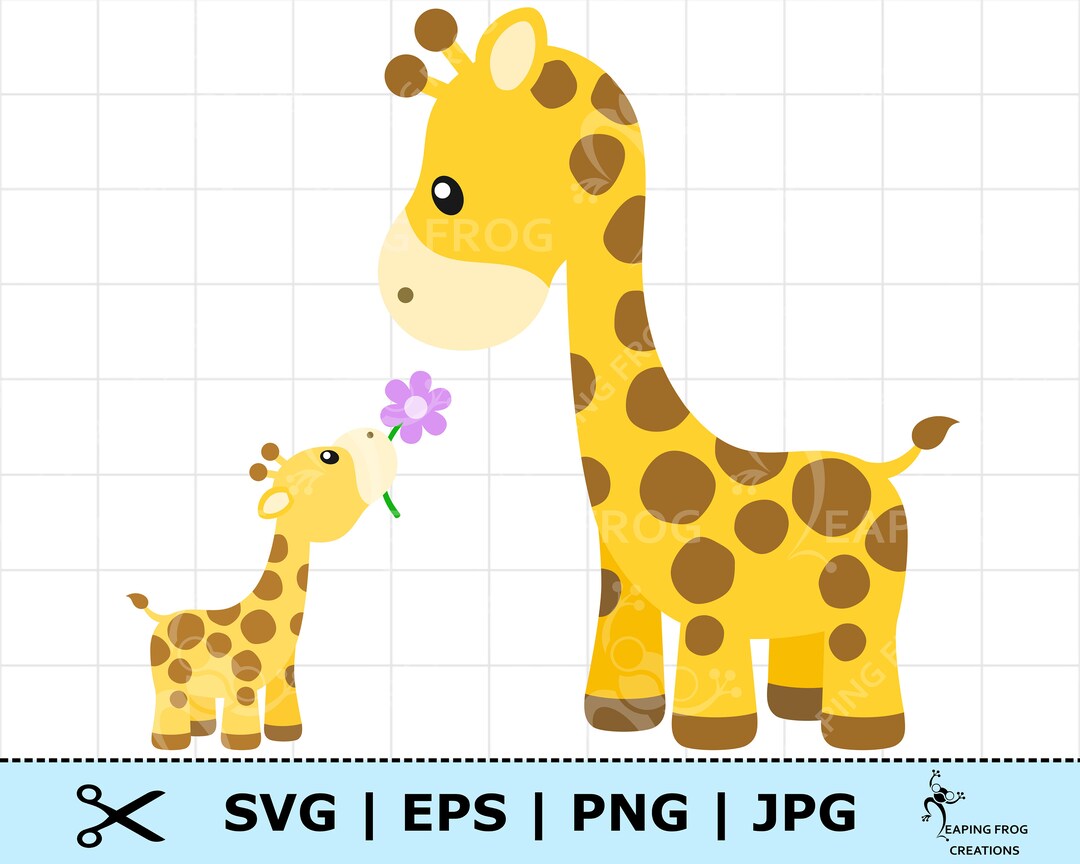 Mom and Baby Giraffe SVG. Cricut Cut Files, Layered. Silhouette, DXF ...