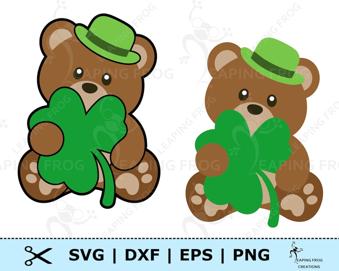 St. Patrick's Day Bear SVG. PNG. Cricut Cut Files, Layered Files ...