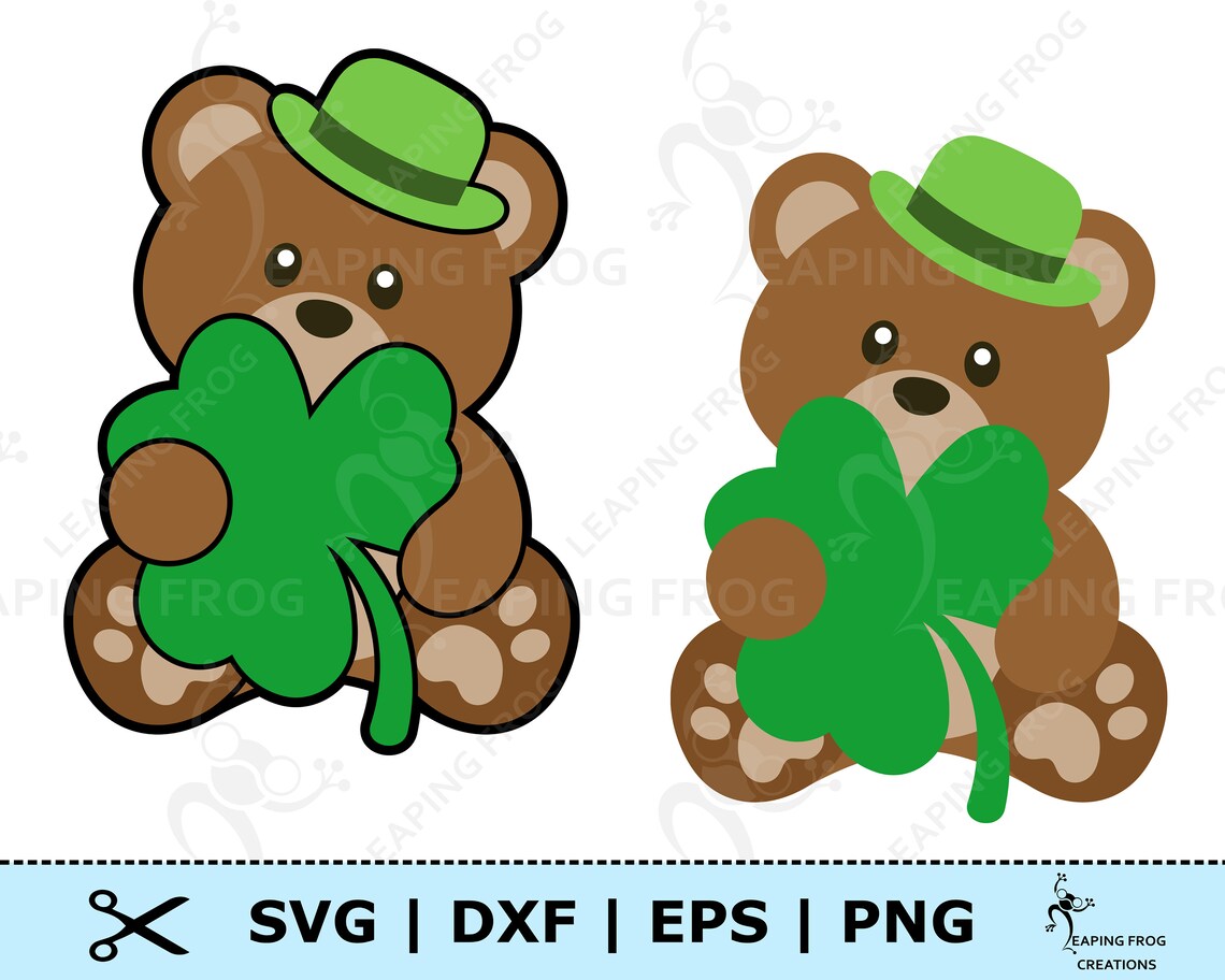 St. Patrick's Day Bear SVG. PNG. Cricut Cut Files, Layered Files ...