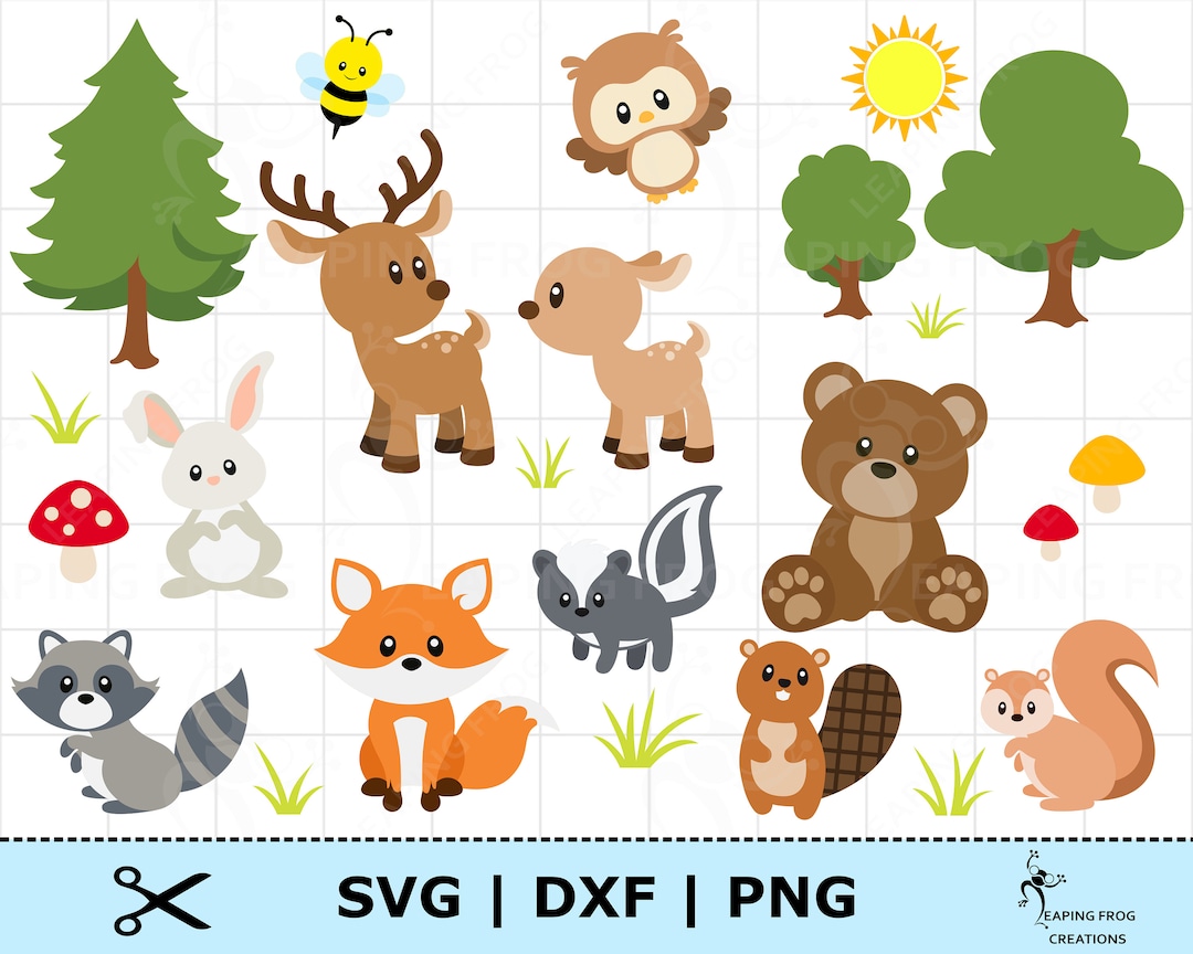 Woodland Animals SVG Set. Woodland Creatures SVG. Cricut Cut Files ...