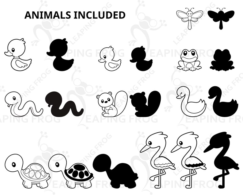 Woodland Animals SVG. PNG. Pond Water Animals. Cut Files. - Etsy