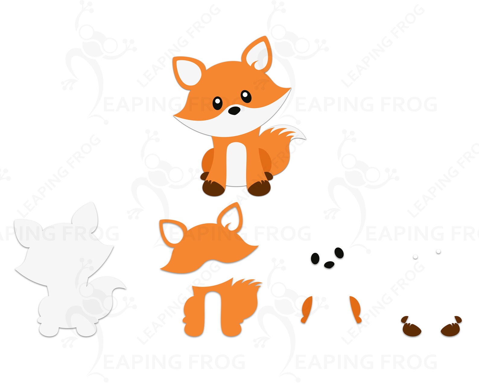 Cute Fox Set SVG. Cricut Cut Files Layered. Silhouette. Fox - Etsy