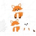 Cute Fox Set SVG. Cricut Cut Files, Layered. Silhouette. Fox PNG. Fox ...
