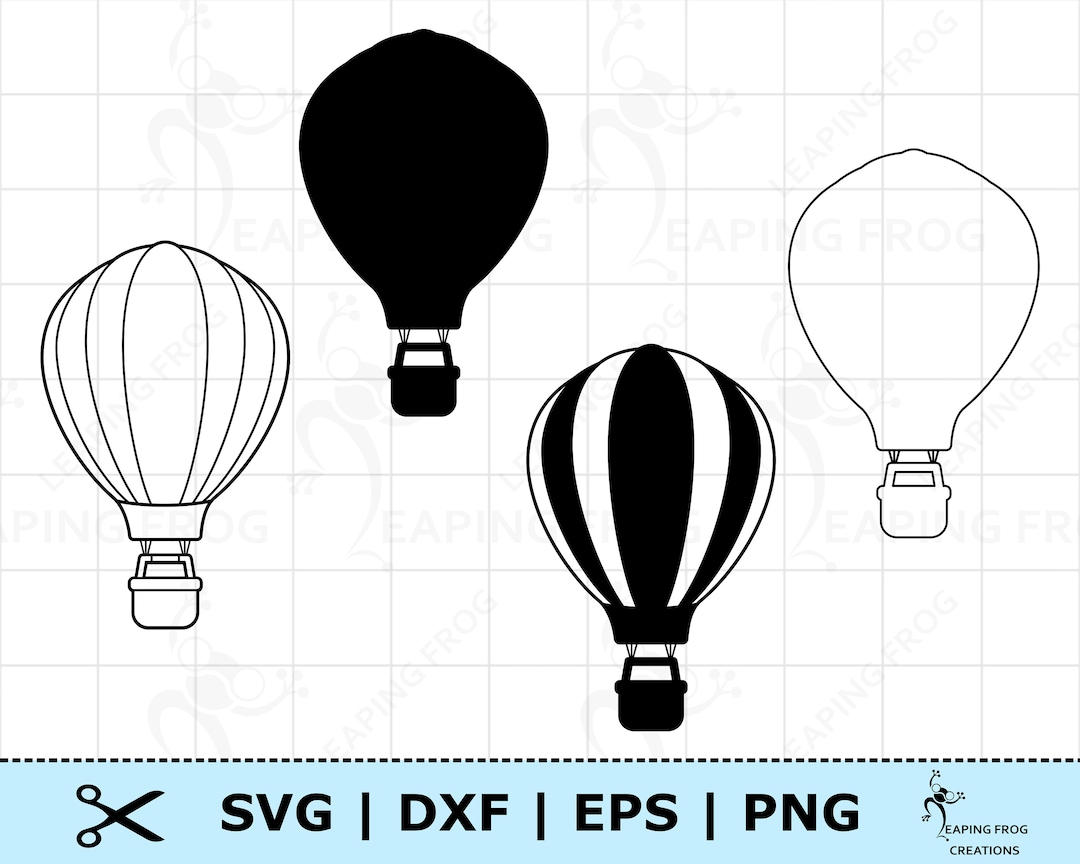 Hot Air Balloon Outline SVG. Cricut Cut Files. Hot Air Balloon Stencil ...
