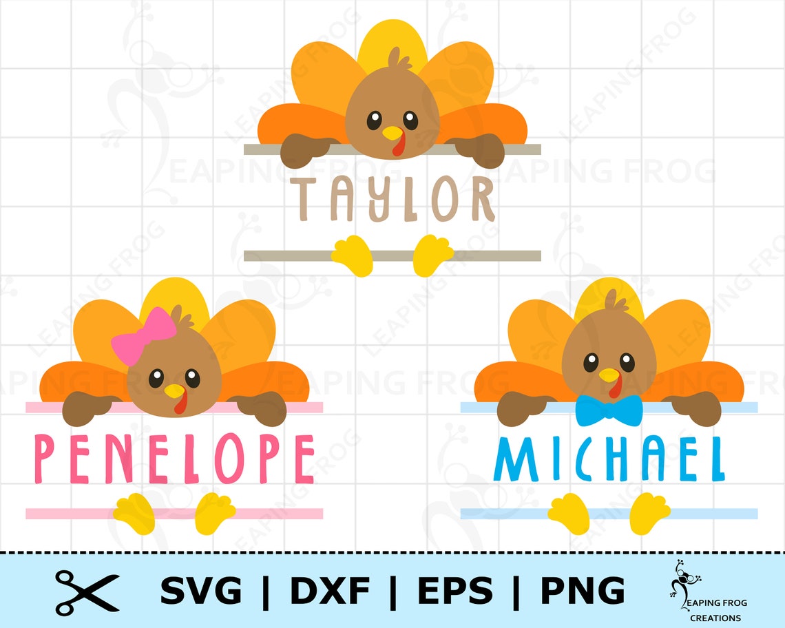 Turkey Monogram SVG. PNG. 3 Versions Cricut Cut Files - Etsy