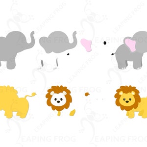 Jungle Animals SVG. PNG. Safari. Cricut Cut Files, Layered. Silhouette ...