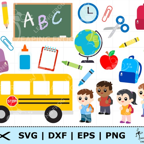 School SVG. PNG. Cricut Cut Files Silhouette. Layered. DXF - Etsy