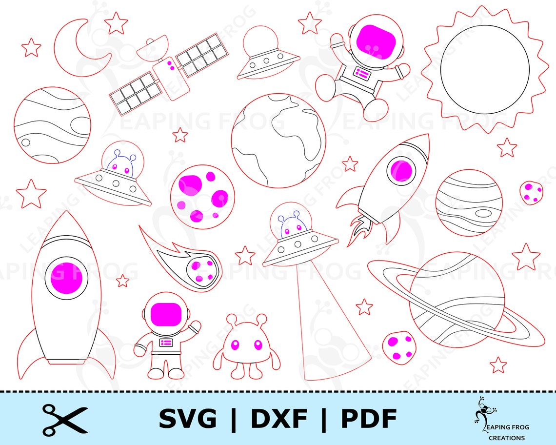 Planets SVG. for Laser Users, Glowforge, Etc. Space, Solar System ...