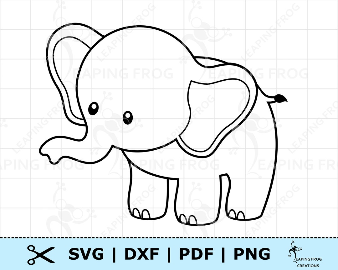 Cute Baby Elephant SVG PNG DXF Pdf. Cricut Cut Files, Silhouette. Baby ...