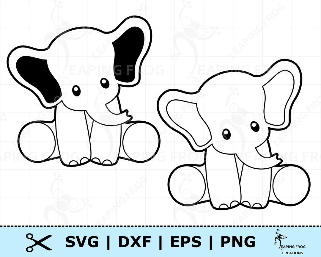 Elephant SVG. PNG. Cricut Cut Files, Silhouette Files. Baby Elephant ...