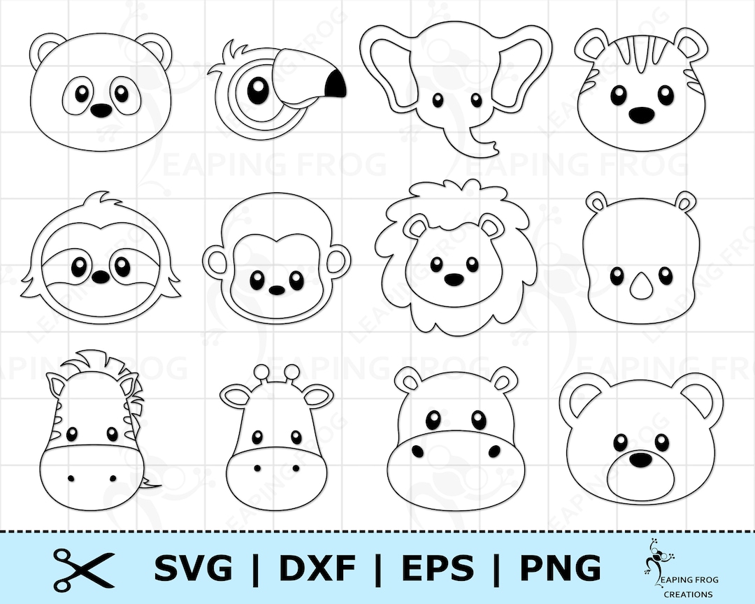 Jungle Animals SVG Set. Safari Animals SVG. Cricut Cut Files ...