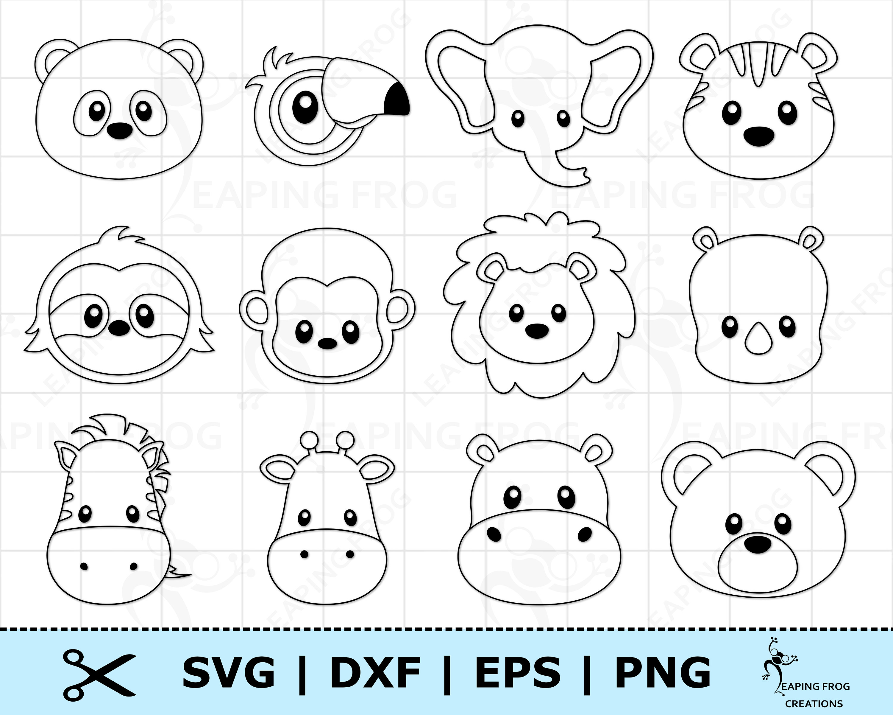 Jungle Animals SVG Set. Safari Animals SVG. Cricut Cut Files - Etsy UK