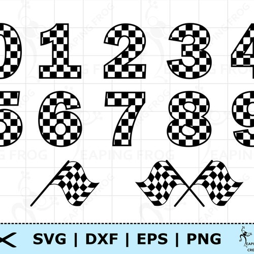 Checkered Numbers SVG. Cricut Cut Files. Silhouette. Racing - Etsy