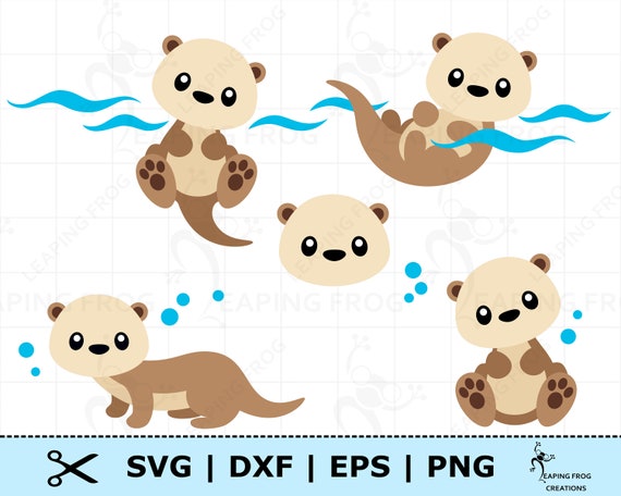 Otter SVG. PNG. Cricut Cut Files Layered. Silhouette. Bundle - Etsy