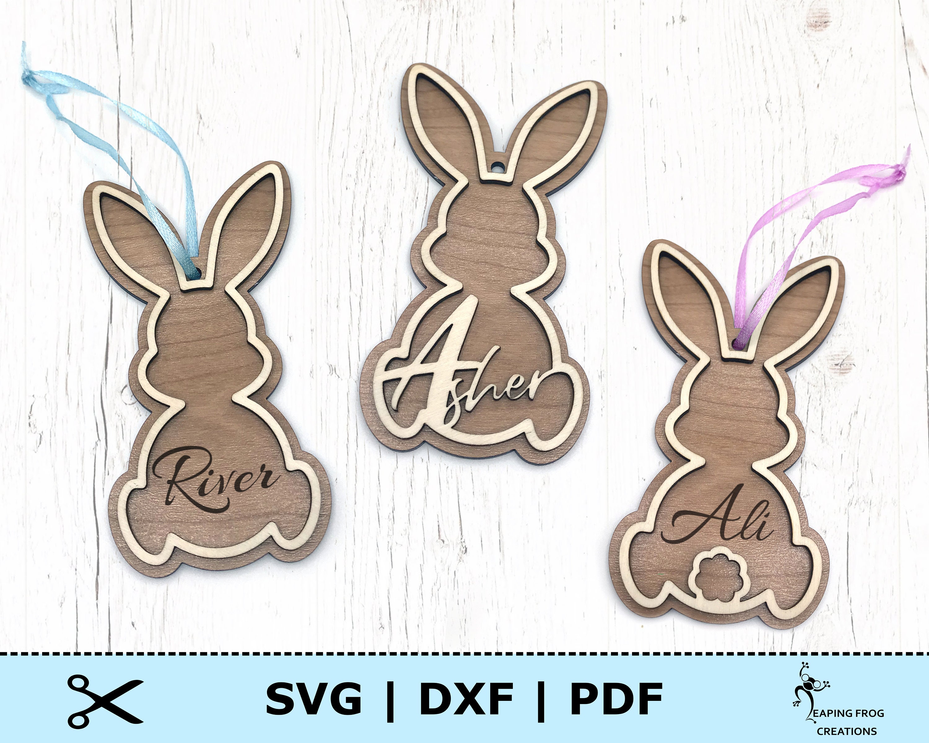 Easter Bunny Tags SVG. Laser Files Glowforge. Basket Rabbit - Etsy ...