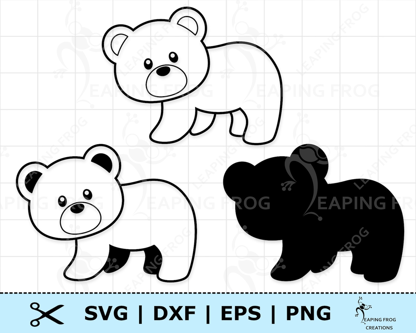 Cute Bear SVG DXF PNG Eps. Cricut Cut Files Silhouette. Bear - Etsy
