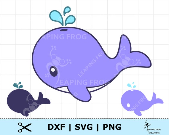Cute Whale SVG PNG DXF. Digital Download. Cricut Silhouette - Etsy