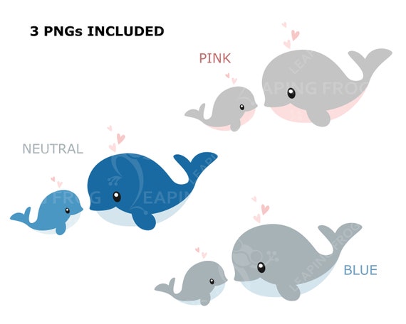 Mom And Baby Whale Clipart