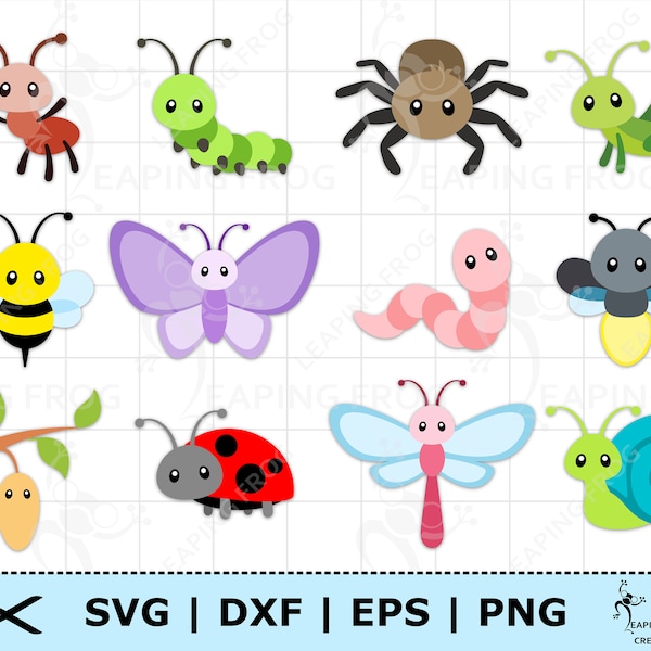 Cute Bugs Clipart - Etsy