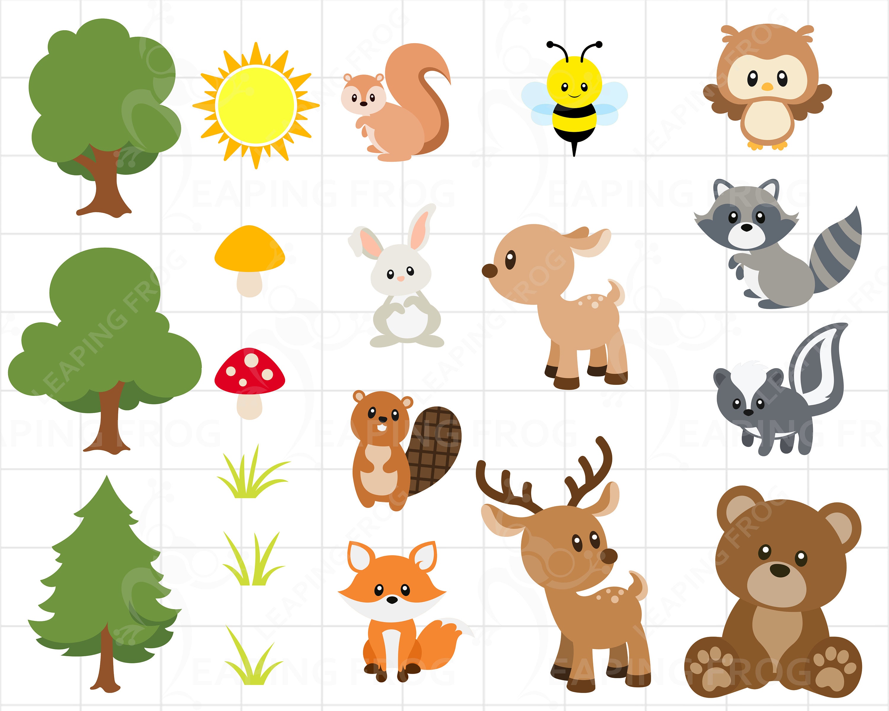 Woodland Animals SVG Set. Woodland Creatures SVG. Cricut cut | Etsy