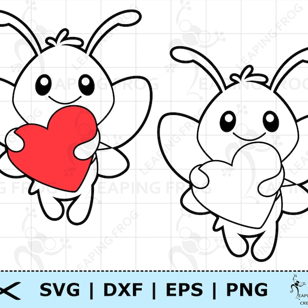 Cute Bee Valentine Clipart - Etsy