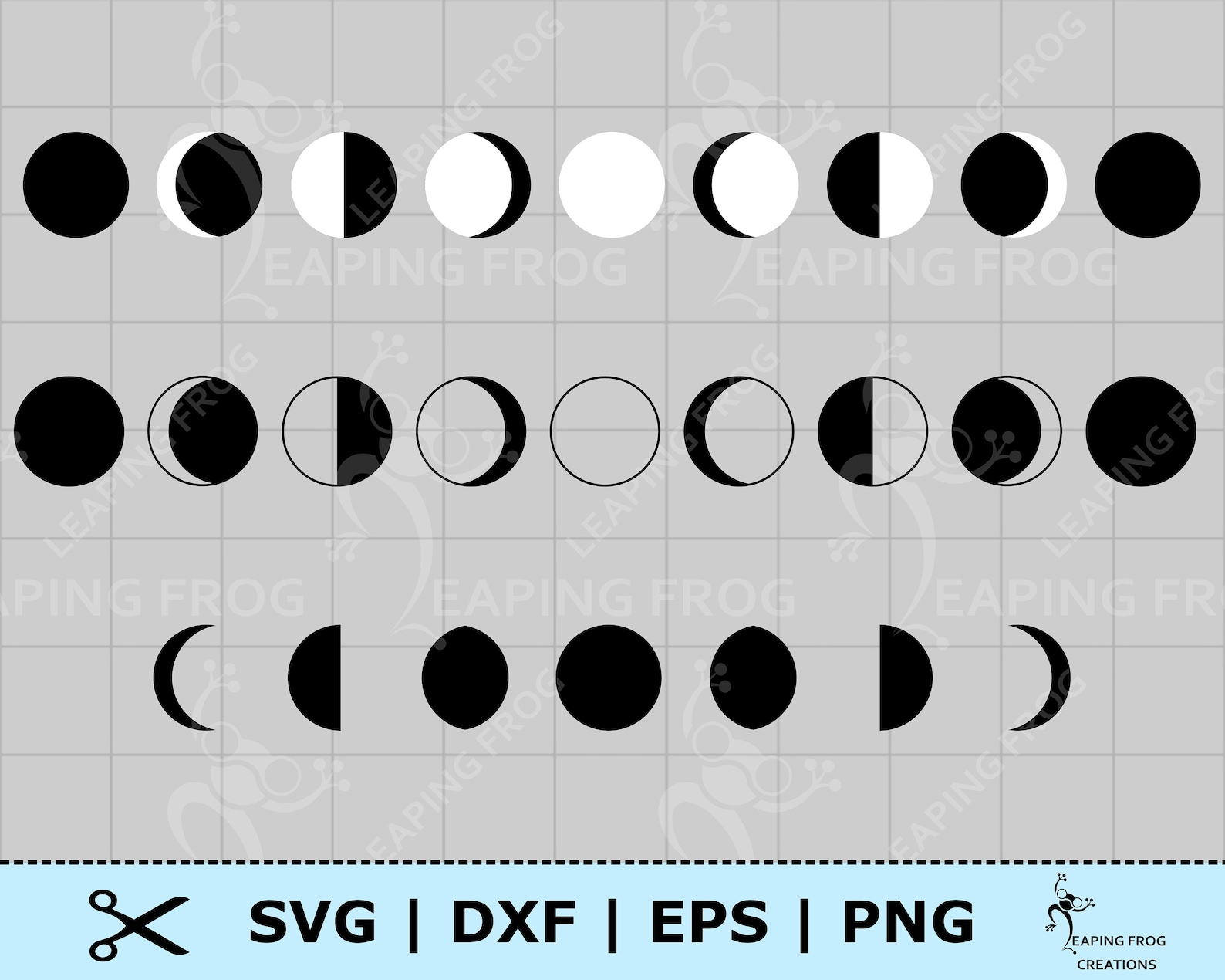 Moon Phases SVG. Moon Phases DXF. Cricut Cut Files | Etsy
