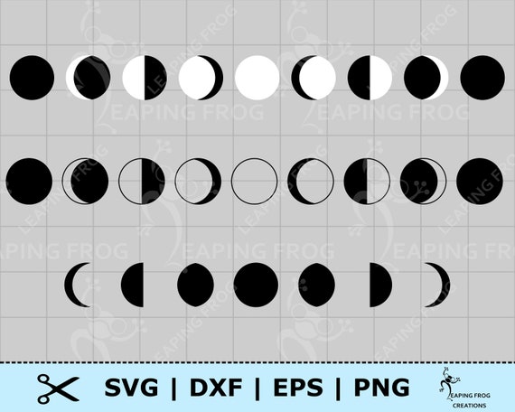 Moon Phases SVG. Moon Phases DXF. Cricut Cut Files | Etsy