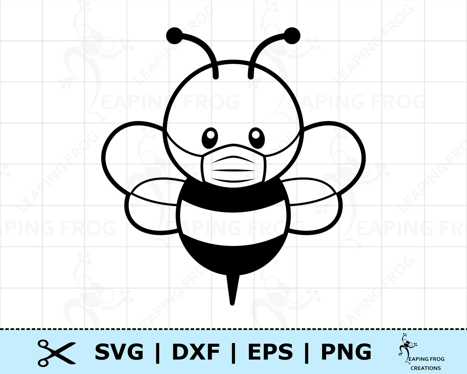 Bumble Bee Wearing Face Mask SVG. Bee PNG. DXF Eps. Cricut Cut Files ...
