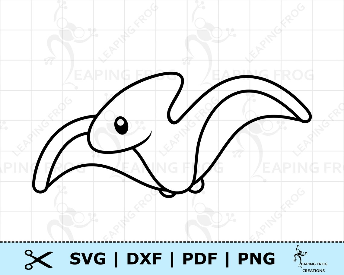 Cute Baby Dinosaur SVG PNG DXF Eps. Pterodactyl Digital - Etsy