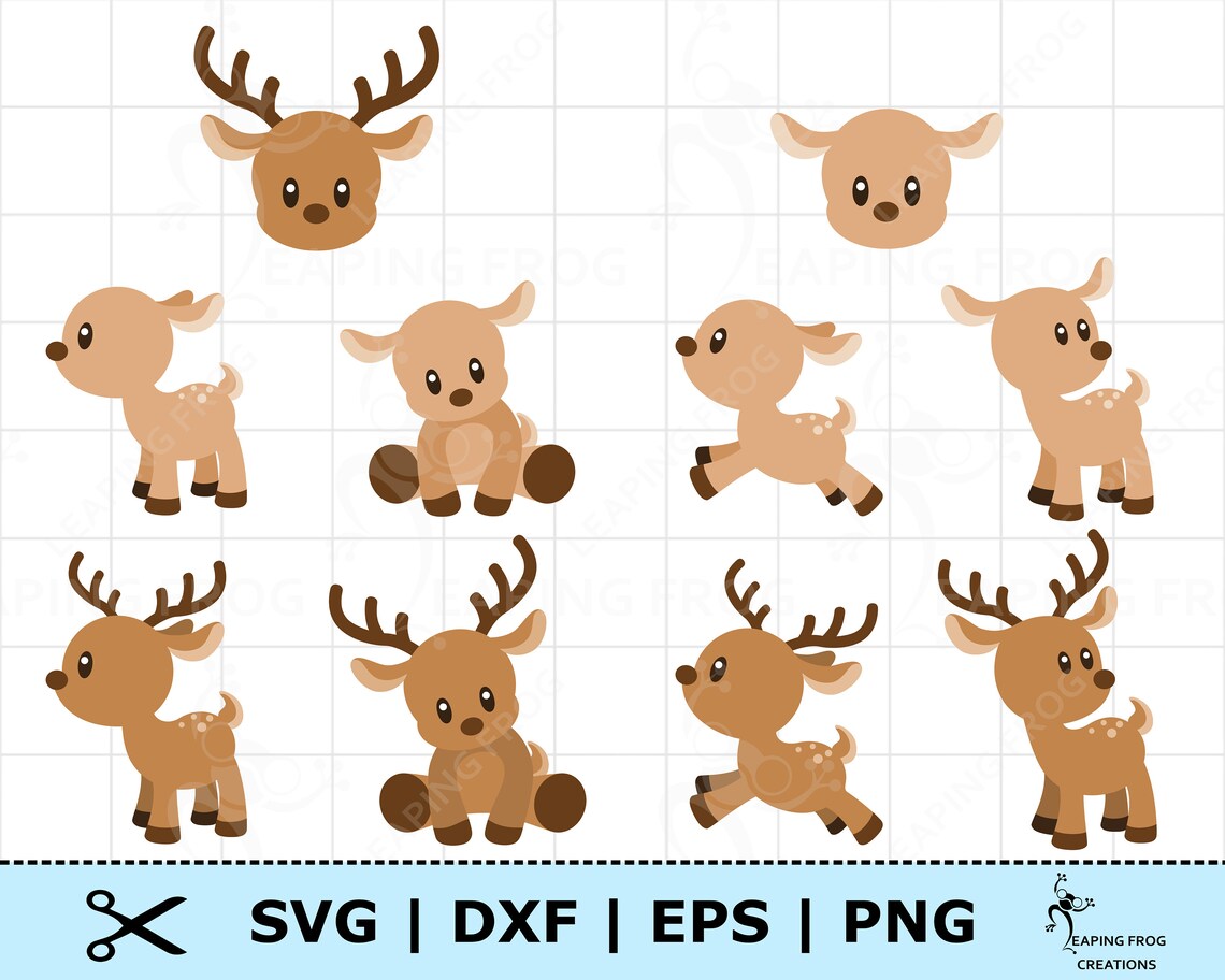 Deer SVG. PNG. Cricut Cut Files Layered Silhouette Files. - Etsy