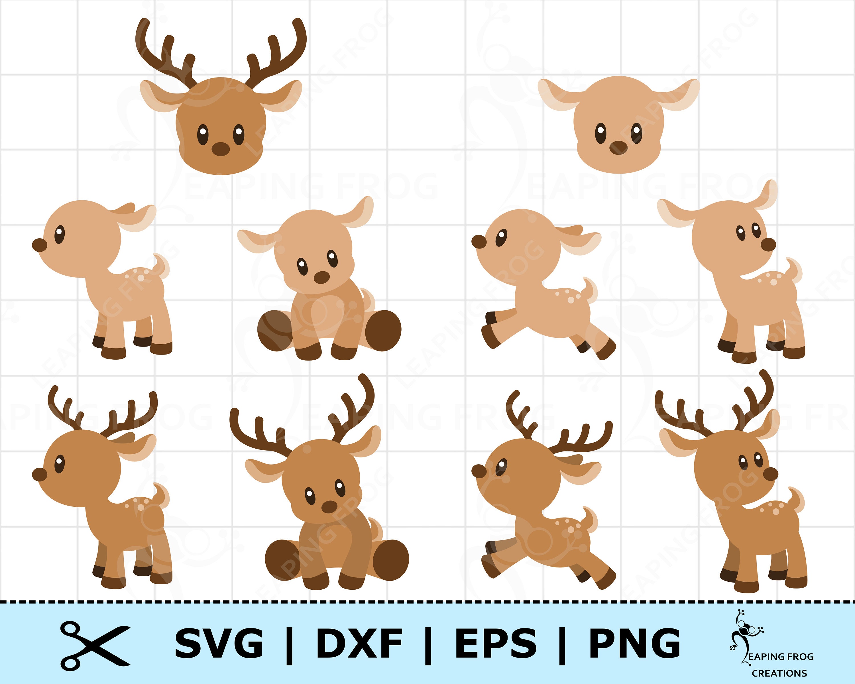 Cute Deer SVG. Cricut cut files Layered files. Silhouette. | Etsy
