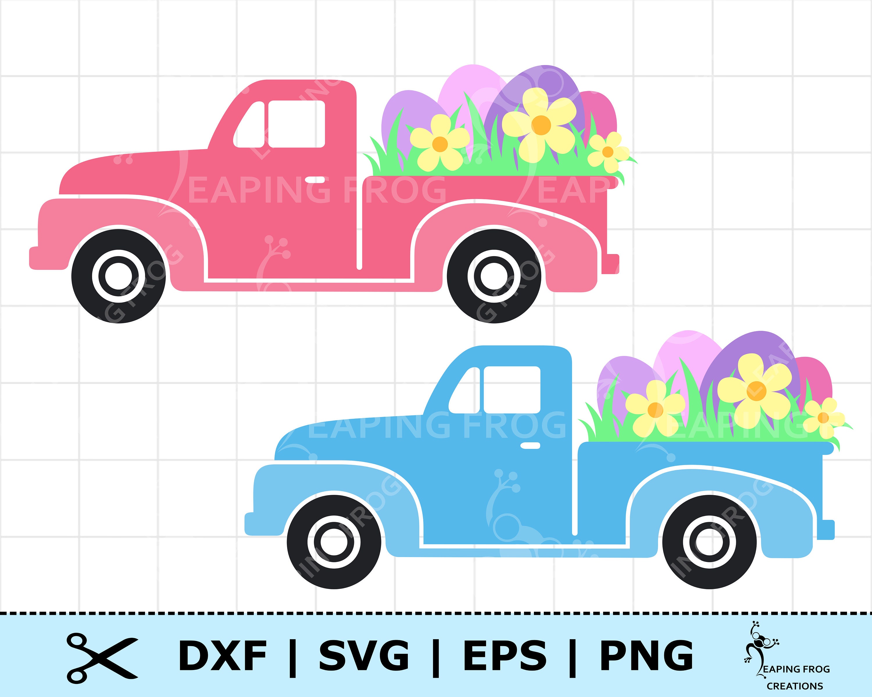 Easter Truck SVG. Cricut, Silhouette Cut Files, Layered. Vintage, Retro ...