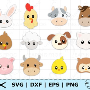 Farm Animals SVG. Cricut Cut Files, Layered Files. Silhouette Files ...