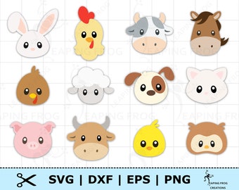 Farm Animals SVG. Cricut Cut Files Silhouette. Outline | Etsy